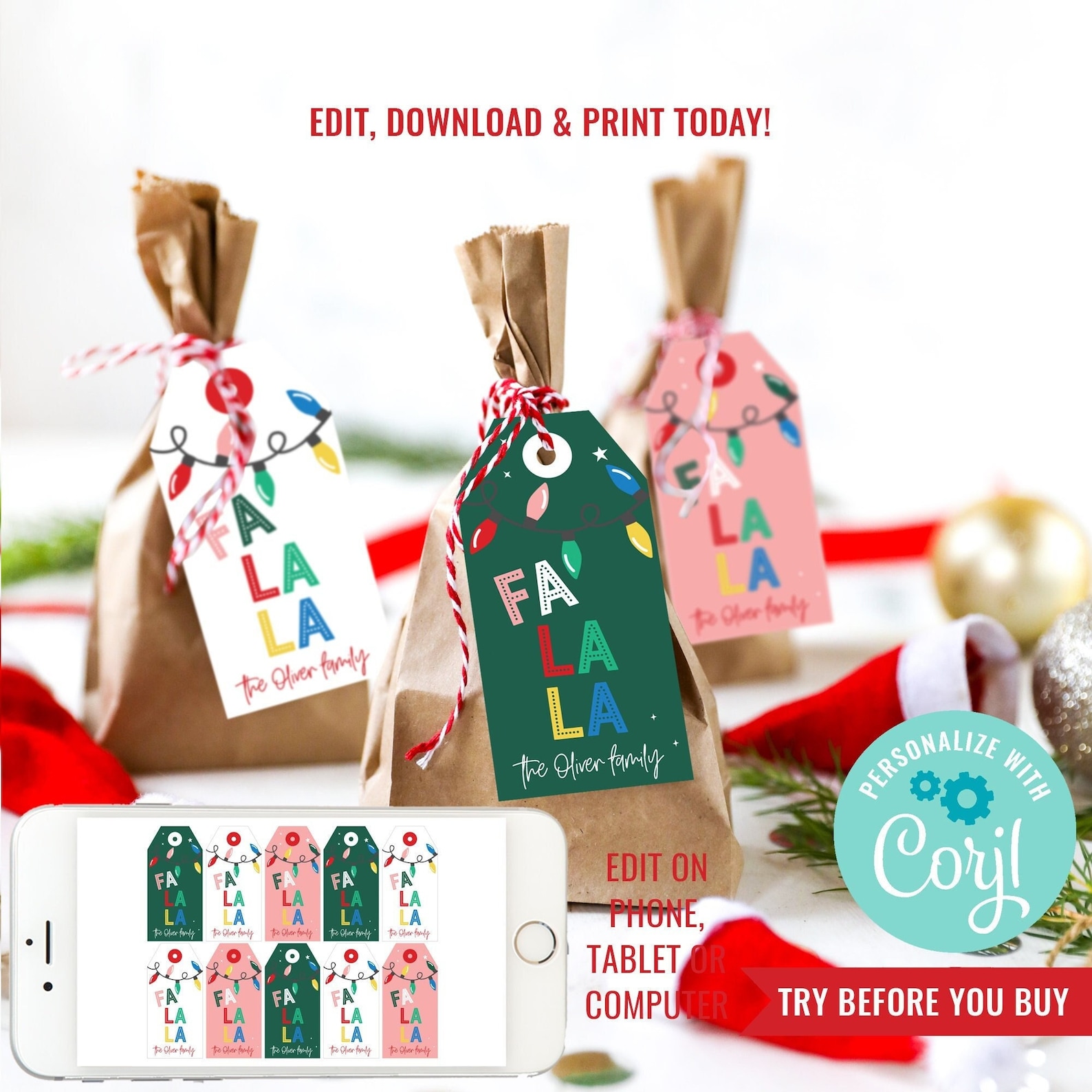 Christmas DIY Gift Tags Printable Christmas Gift Tags - Etsy
