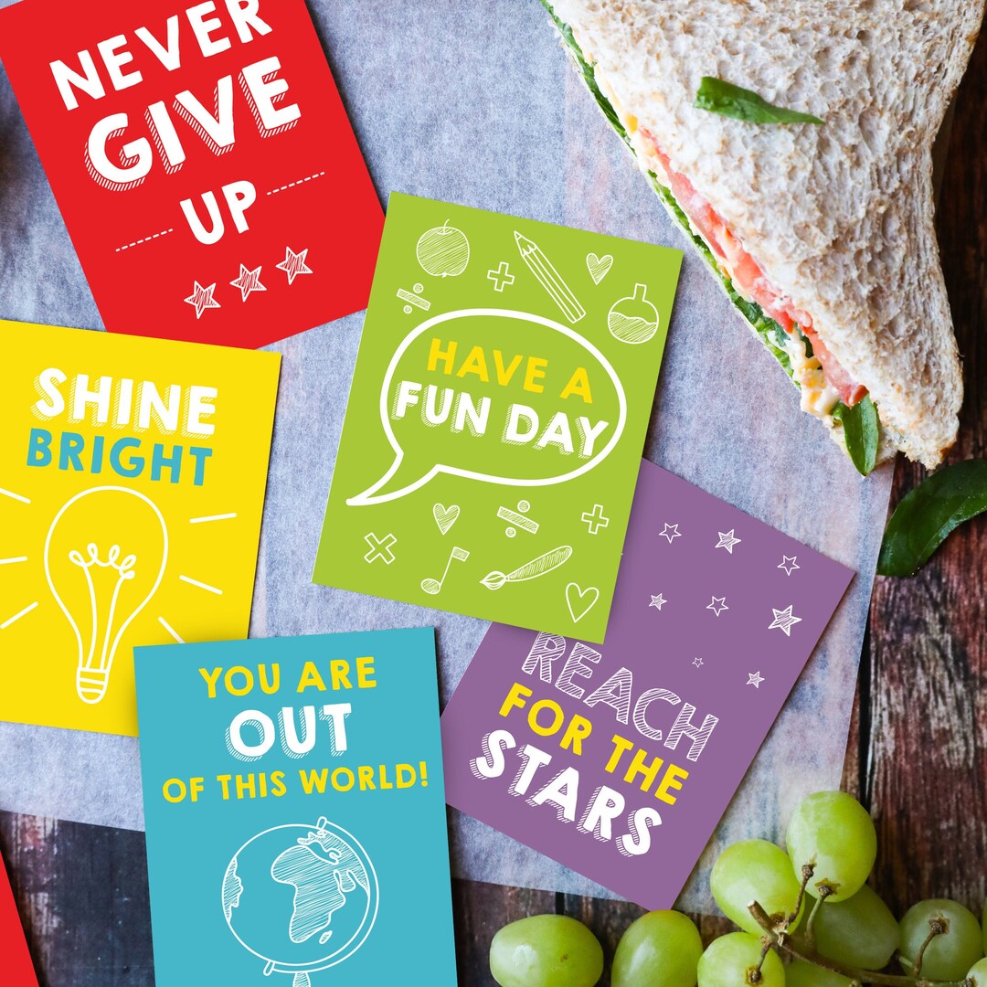 Back to School Lunch Box Note Cards Lunch Box Ideas Lunch Box Notes ...