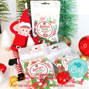 Christmas Sticker for Stocking Stuffer Printable Sticker Label Elf ...