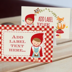 Little Red Riding Hood Tent Cards Food Labels Buffet Cards - Etsy