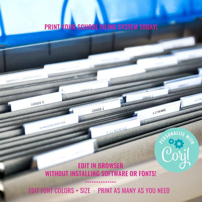 Printable Milestone Tote Labels School File Folder Labels Printable ...