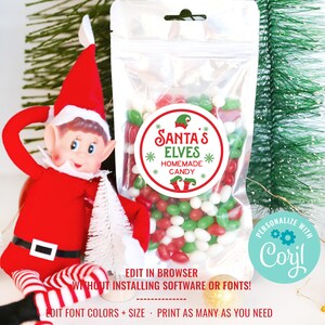 Christmas Sticker for Stocking Stuffer Printable Sticker Label Elf ...