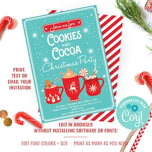 Cookies Hot Cocoa Party Invite- Cookies and Cocoa Christmas Hot ...