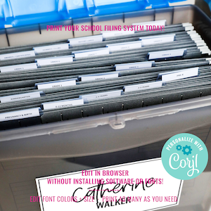 Printable Labels Filing System Milestone File Tab Organization Modern ...