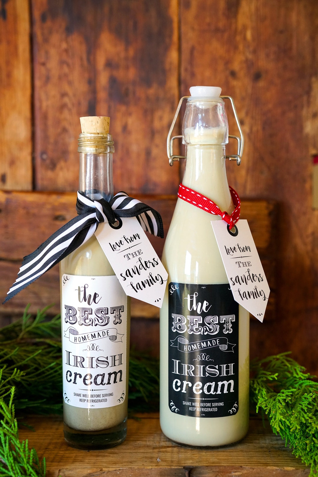Irish Cream DIY Gift Tags Bottle Label Stickers and Gift Tags Instant ...