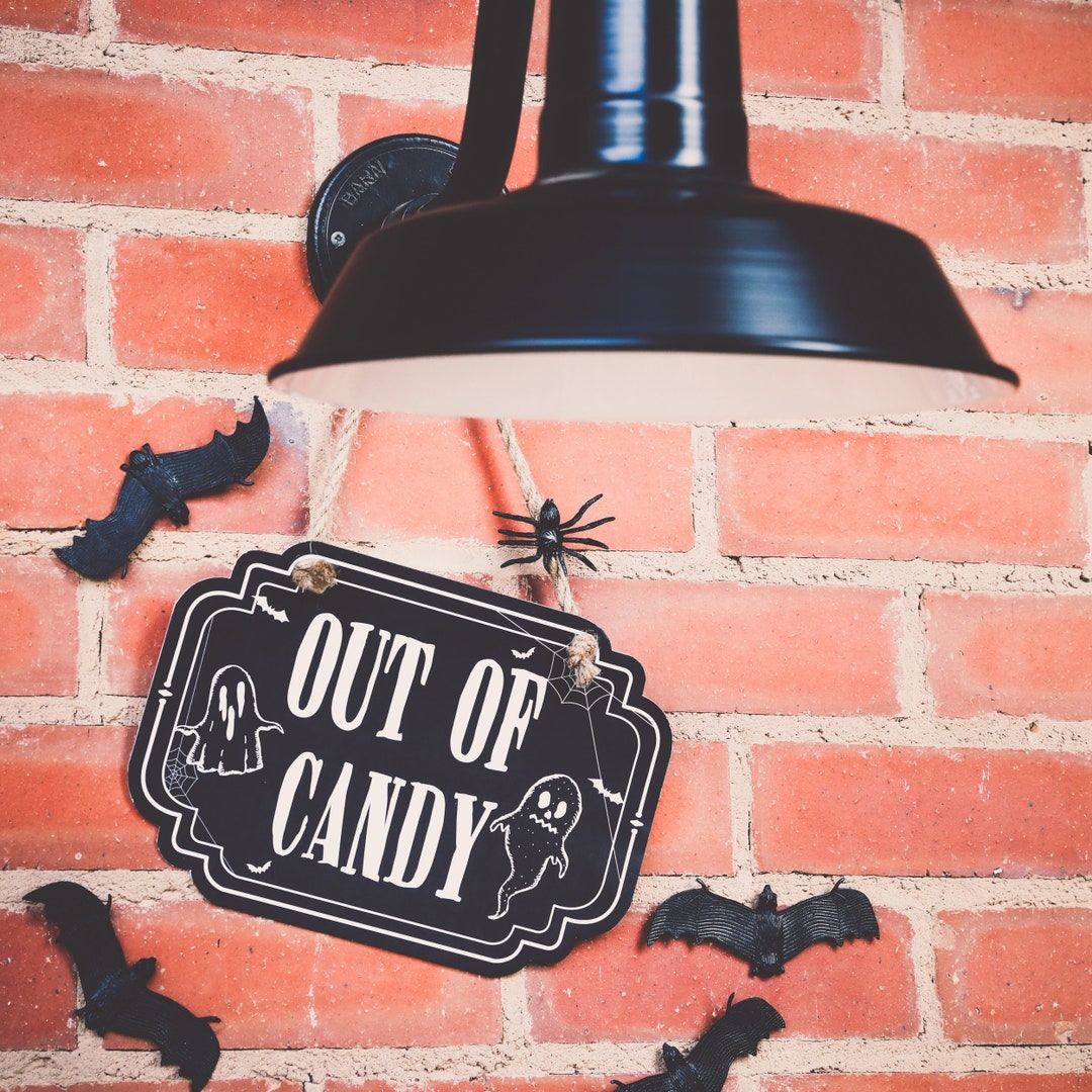 Halloween Out of Candy Sign Halloween Porch Sign Halloween Flip Sign ...