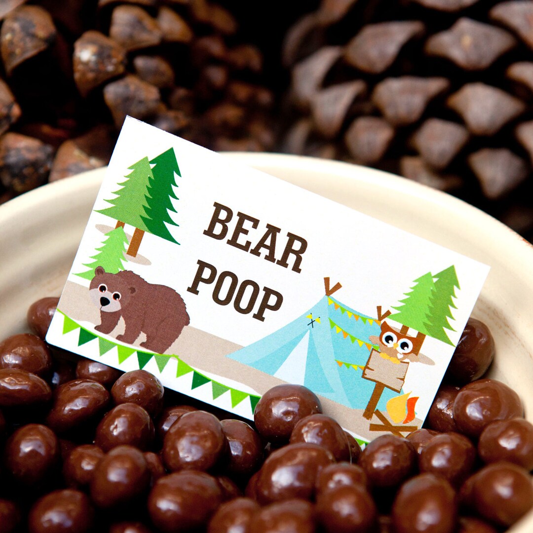Camping Birthday Party Tent Cards Food Labels Buffet Cards Food Tags ...