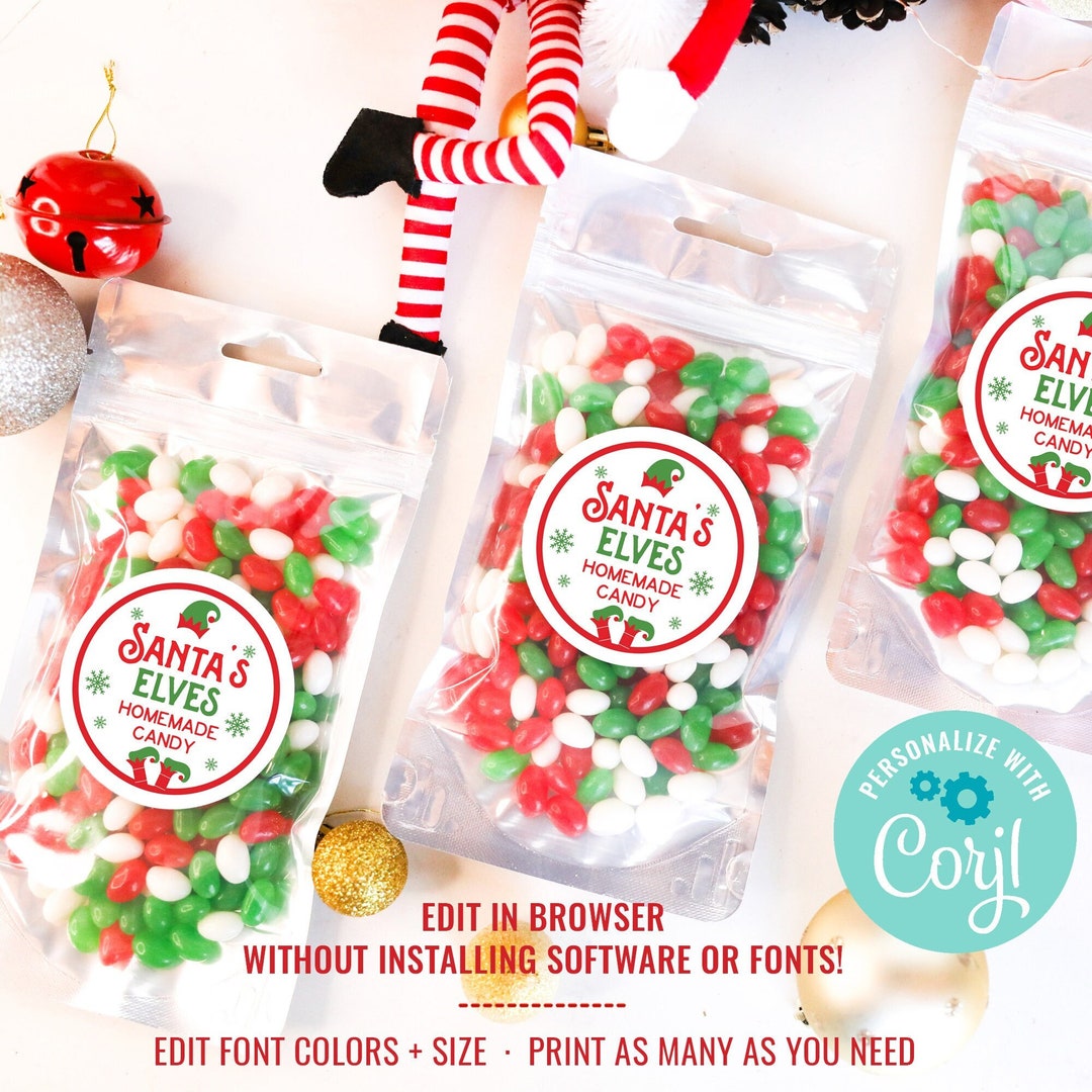 Christmas Sticker for Stocking Stuffer Printable Sticker Label Elf ...