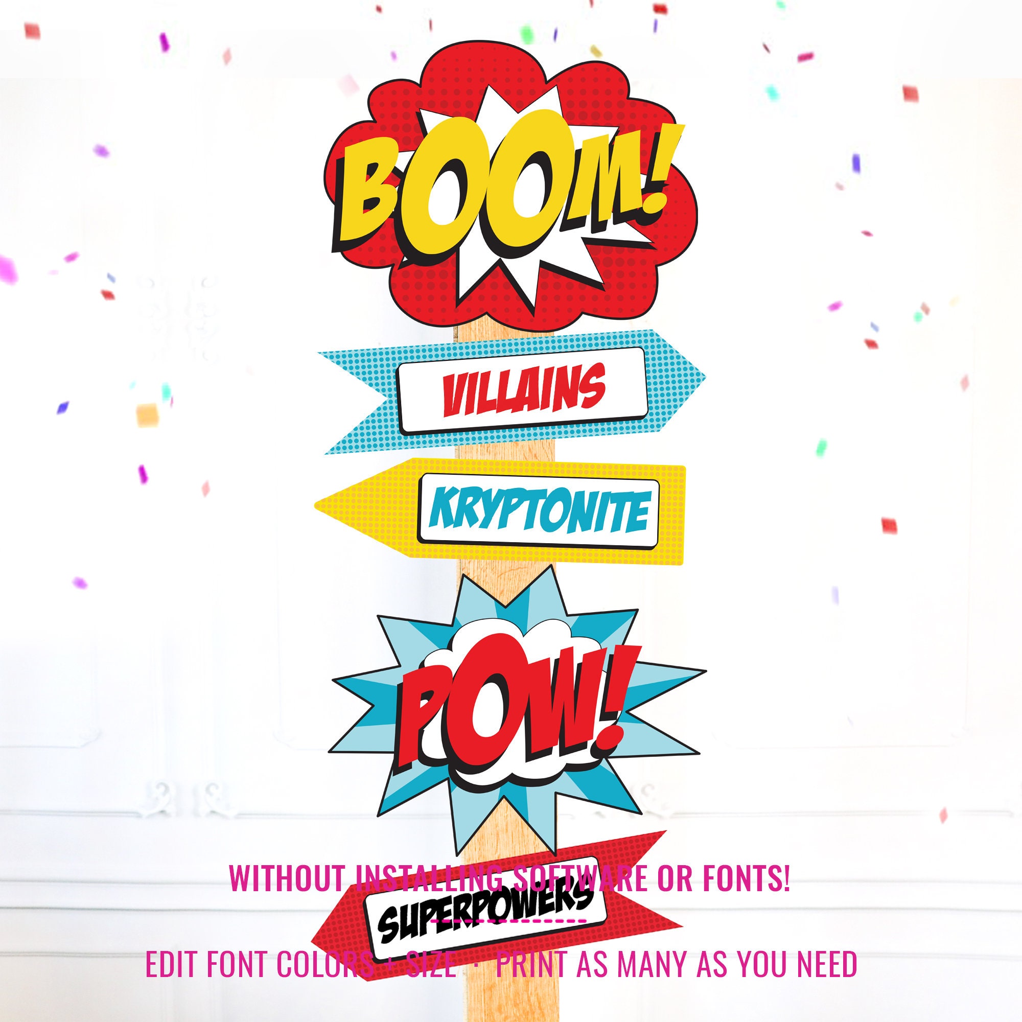 Superhero Party Welcome Sign Superhero Party Printable Sign - Etsy