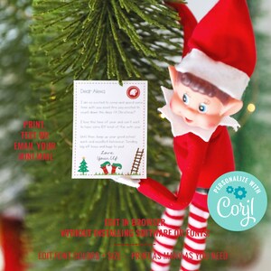 Elf Mail Post Mini Elf Note and Envelope Template Note From Your Elf ...