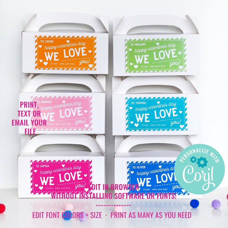 Gable Box Label Valentines Day Box Label Valentines Gable Box Label ...