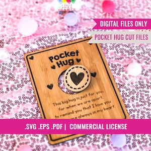 Pocket Hug Laser Cutting Files Glowforge Pocket Hug Cutting Files SVG ...