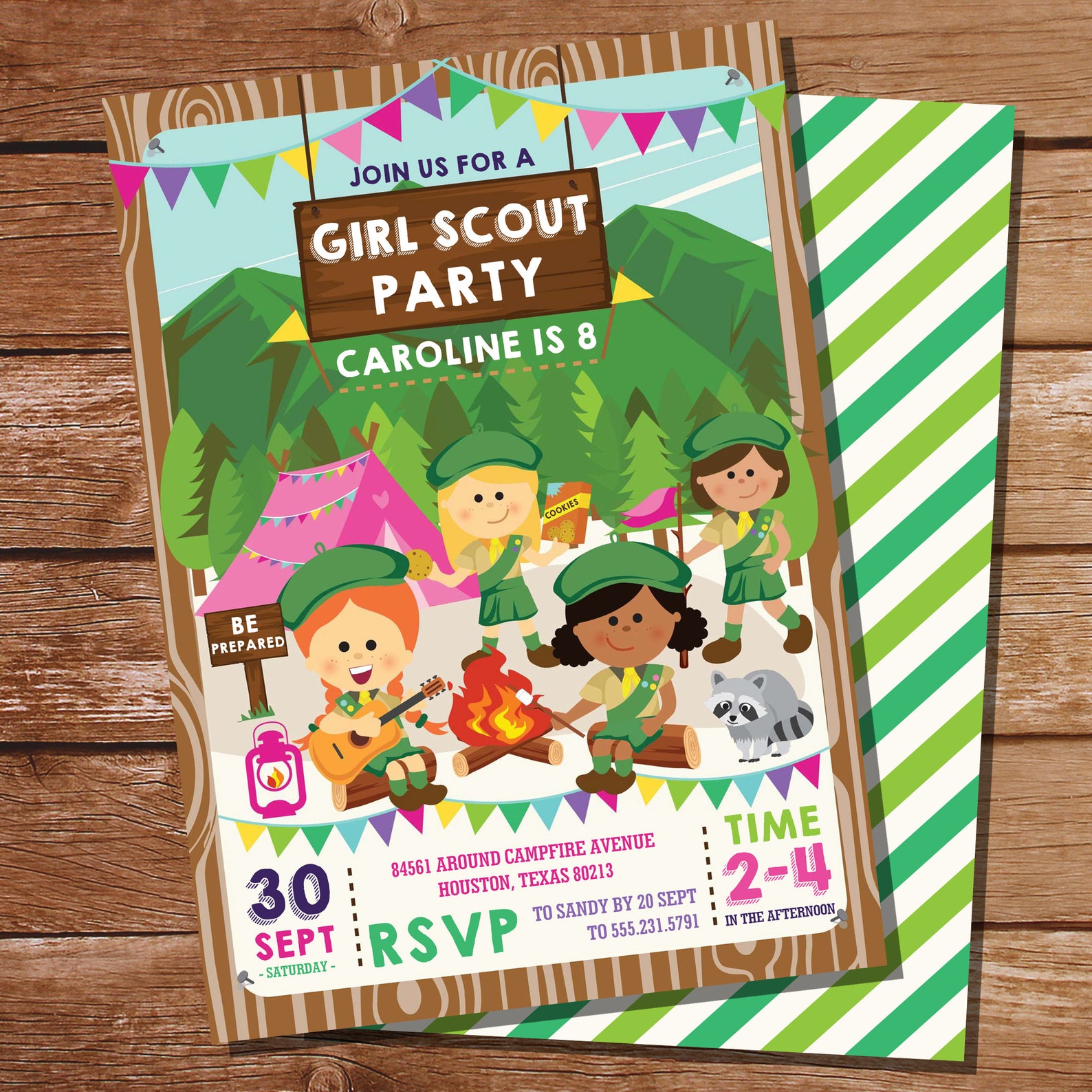 Girl Scout Party Invitation Girl Scout Birthday Party - Etsy