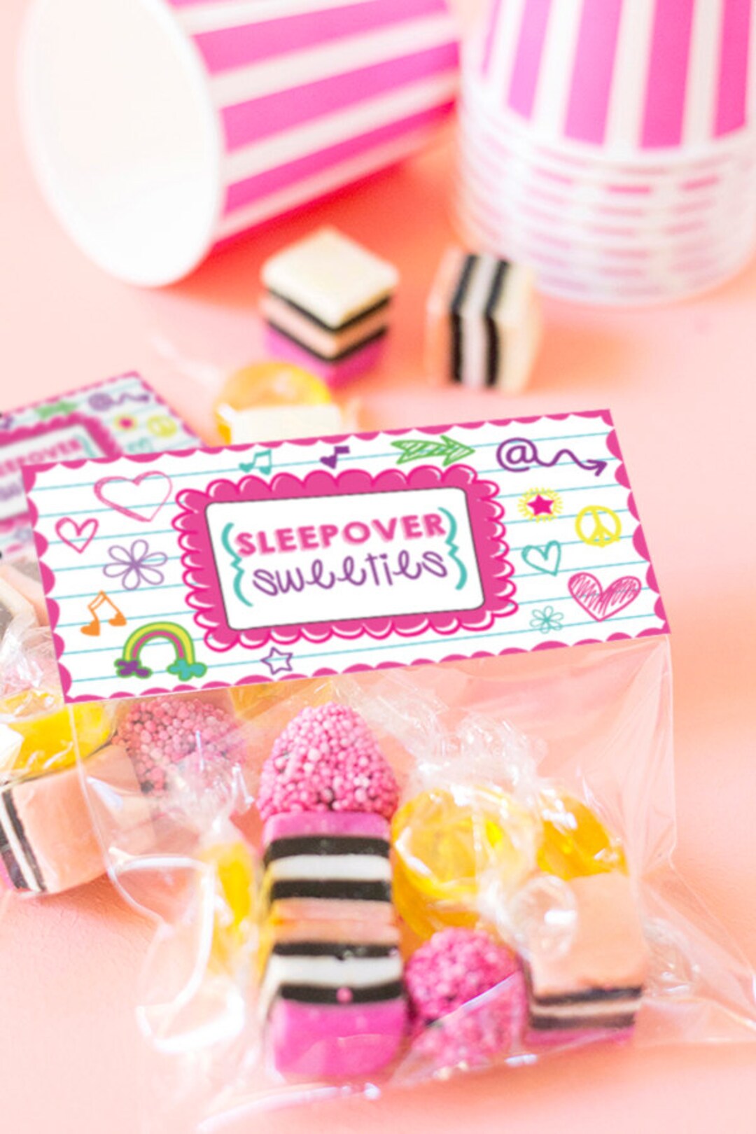 Sleepover Treat Bag Topper Tween Girls Sleep Over Party - Etsy