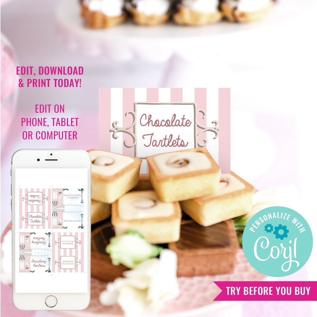French Patisserie Party Food Labels French Café Party Labels ...