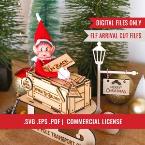 Elf Arrival Box and Sleigh Laser Cutting Files Elf Arrival Box ...