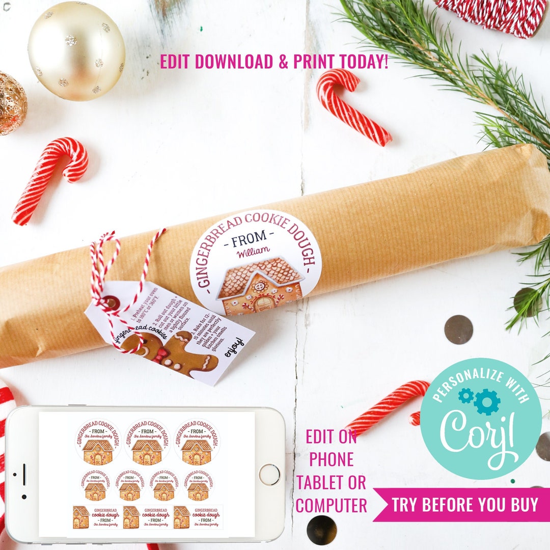 Holiday Christmas DIY Gift Gingerbread Cookie Dough Christmas Gift ...