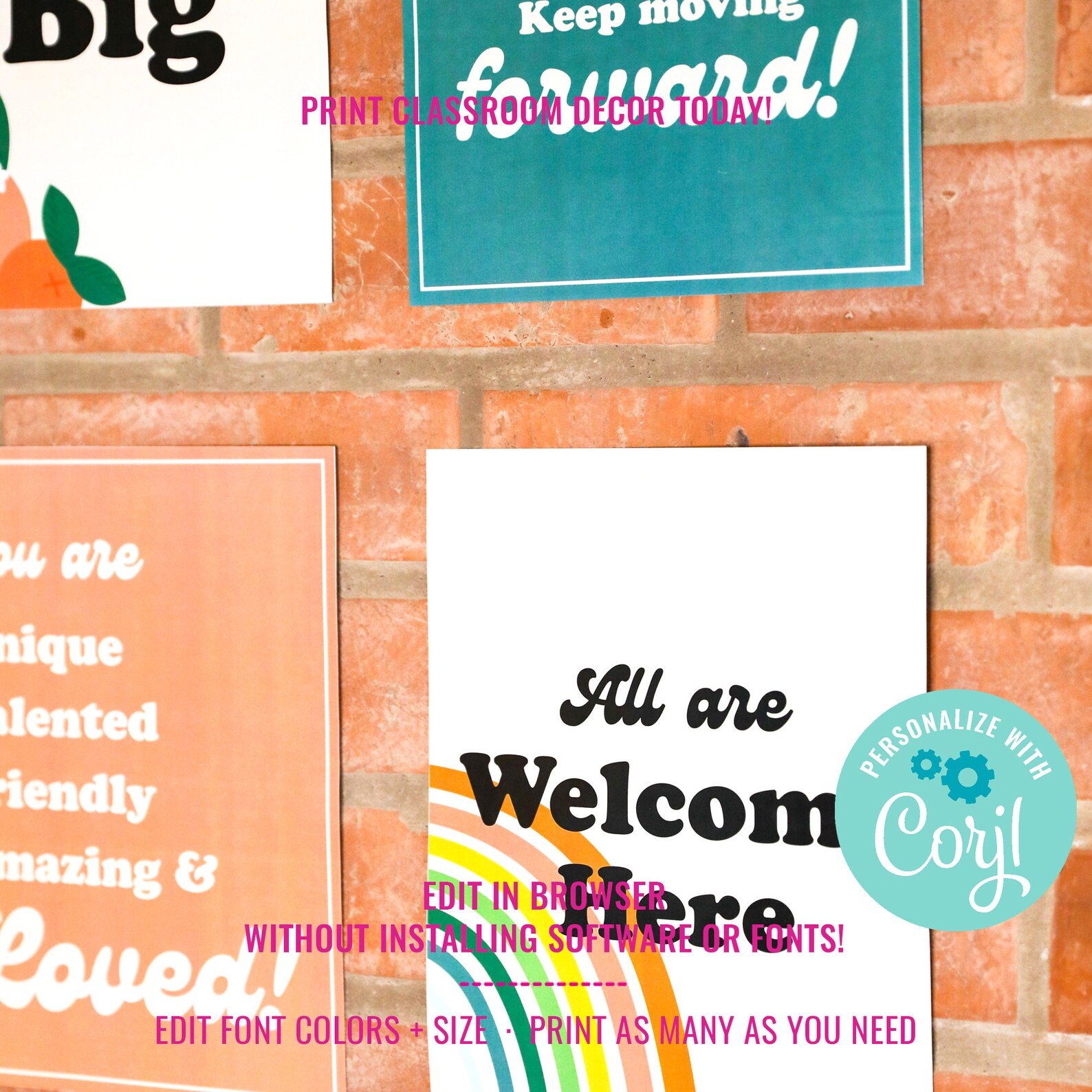 Classroom Motivational Poster Classroom Poster for Kids Printable Back ...