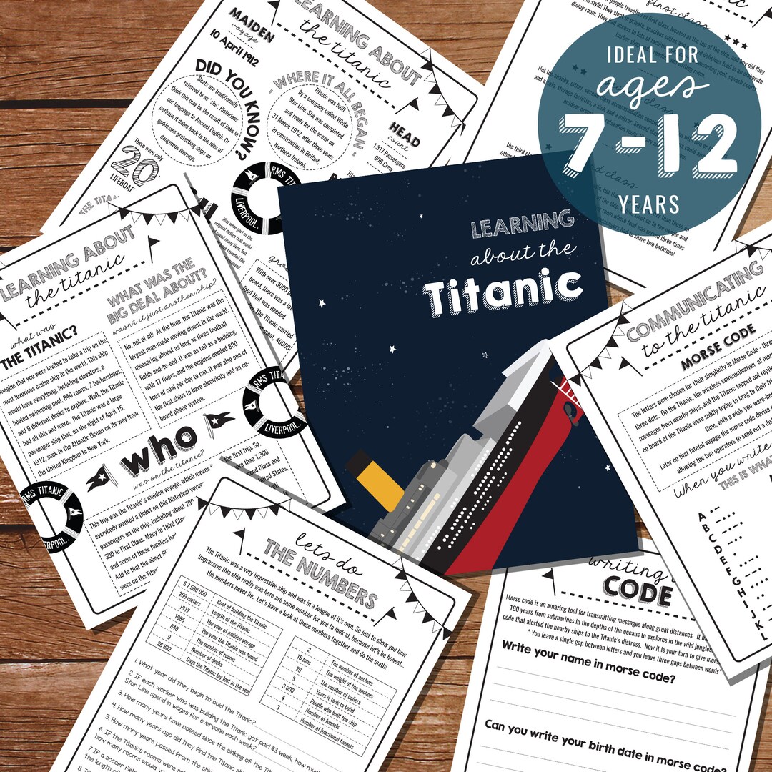 Kids Activity Sheets Titanic Home School DIY Titanic Activity Sheet HMS ...