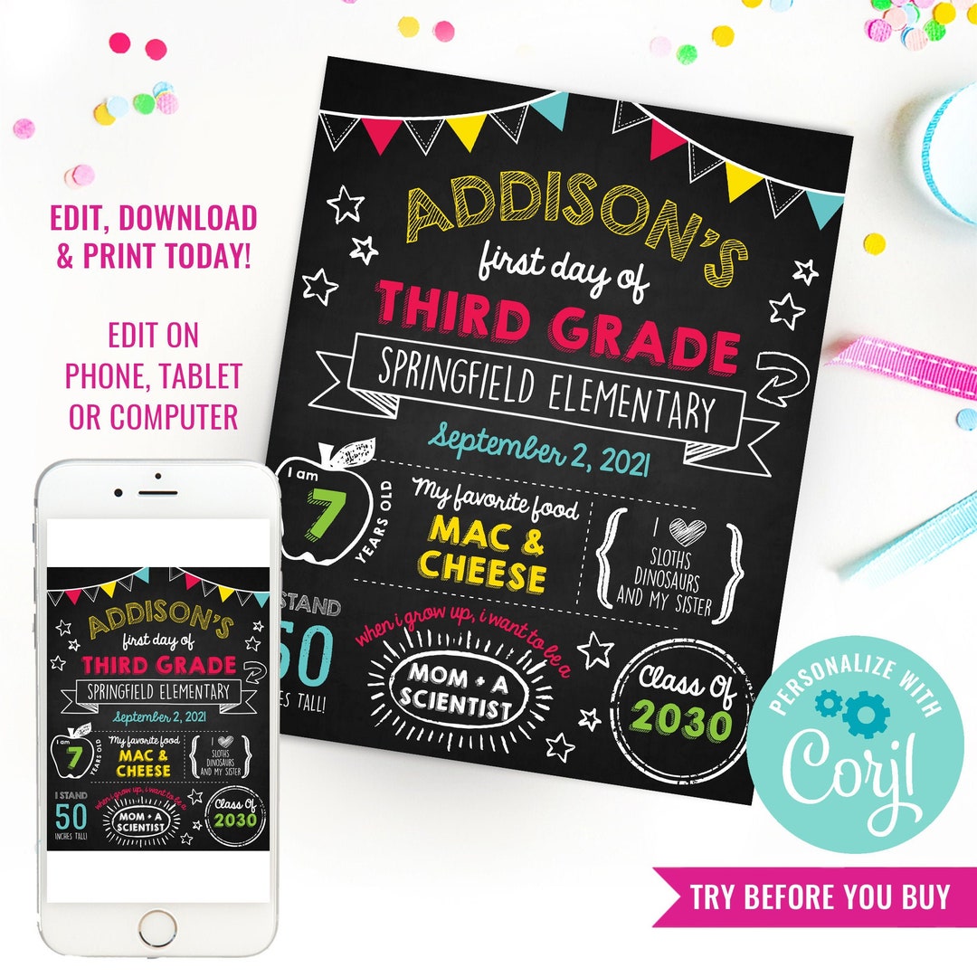 Back to School Chalkboard Poster DIY Printable Back to - Etsy