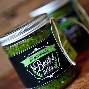 Homemade Basil Pesto Labels & Tags Christmas Gift Tags DIY Gift ...