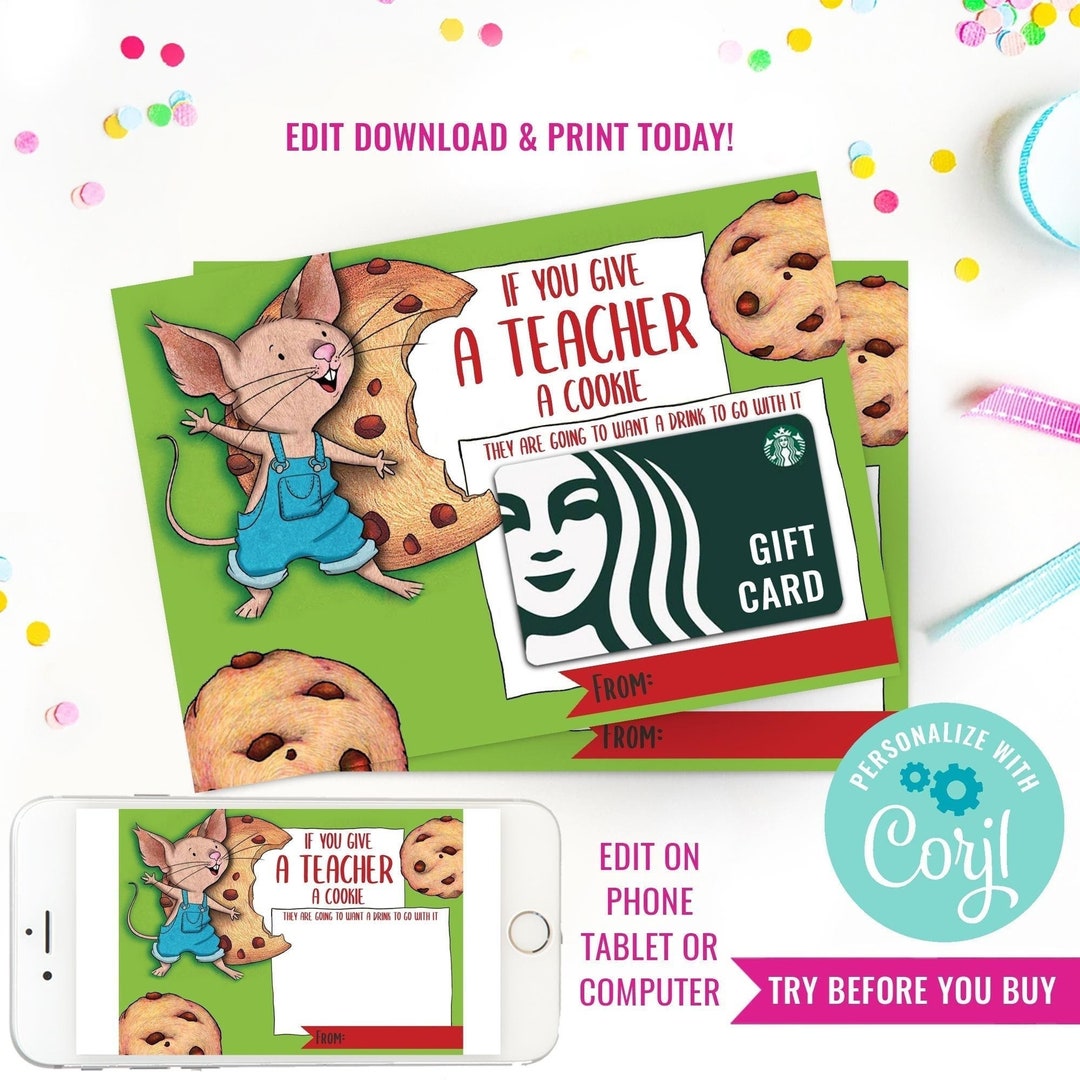 If You Give a Teacher a Cookie Printable Teacher Appreciation Coffee ...