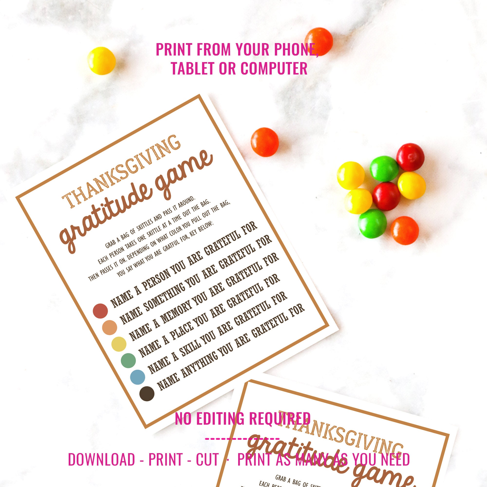 Thanksgiving Gratitude Game - M&M Gratitude Game - Skittles Gratitude ...