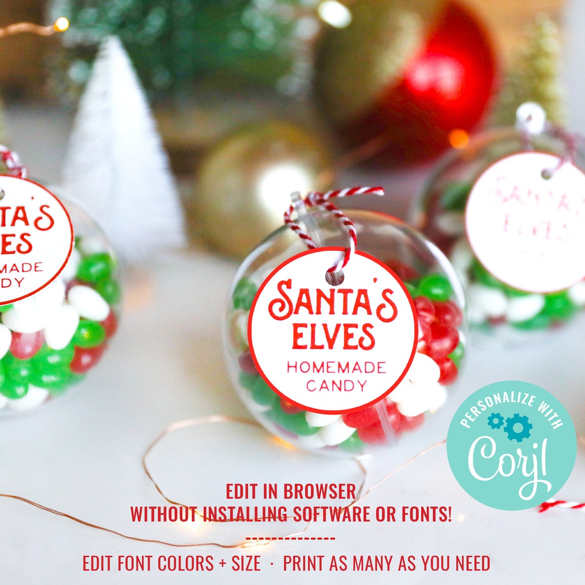 Editable Christmas Tag for Stocking Filler - Christmas Elf Label ...