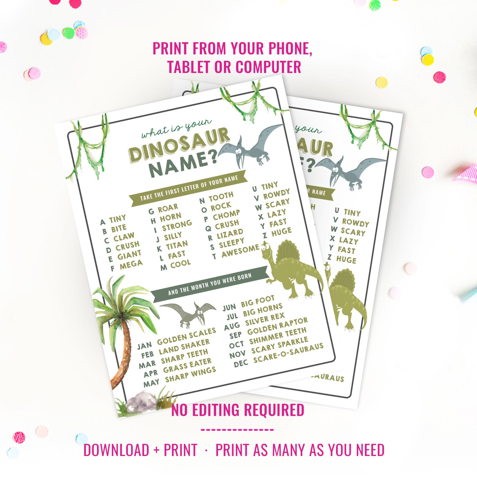 Dinosaur Printable Activity Sheets Set Dinosaur Games DIY - Etsy