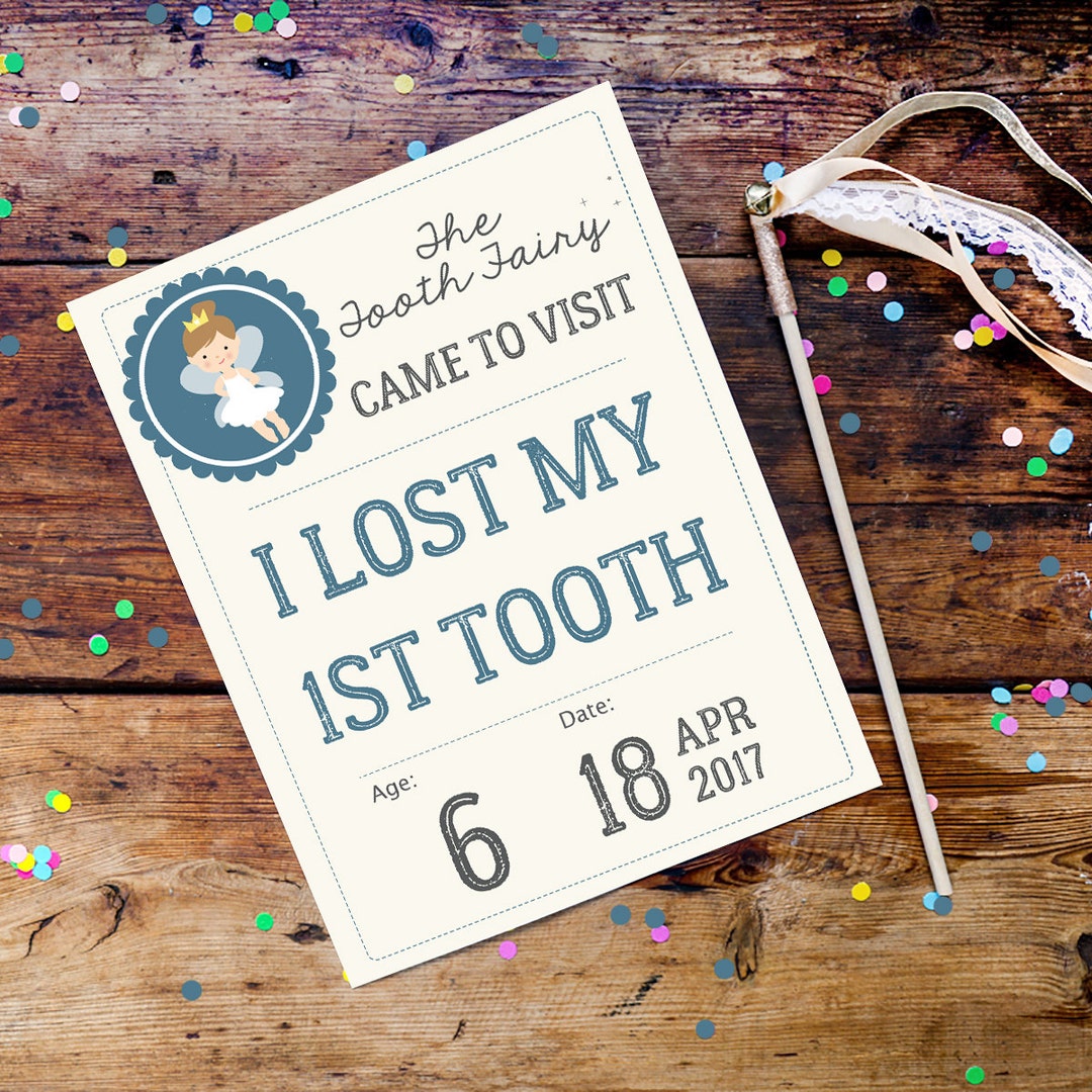 Boy Tooth Fairy Photo Prop Official Tooth Fairy Visitor Poster Tooth ...