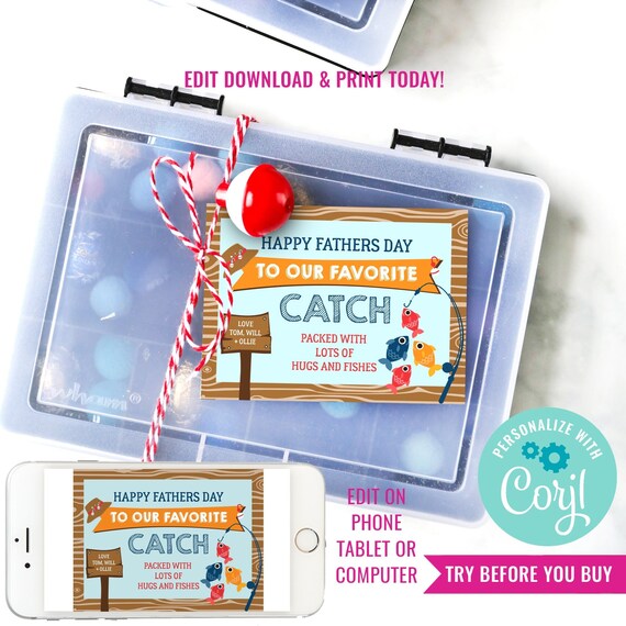 Father's Day DIY Card - Fishing Father's Day Gift - Greatest Catch ...