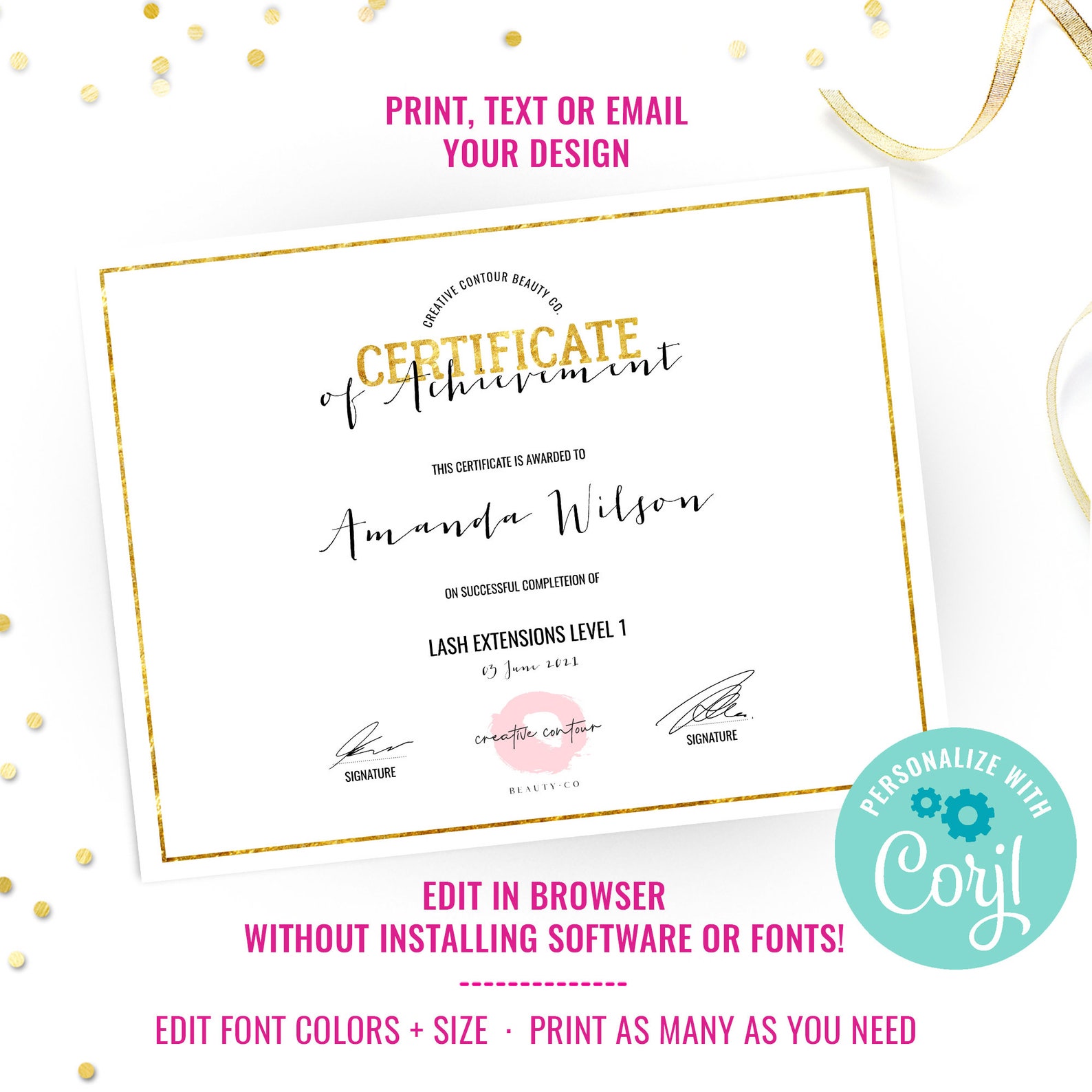 DIY Certificate of Achievement Template Certificate of - Etsy