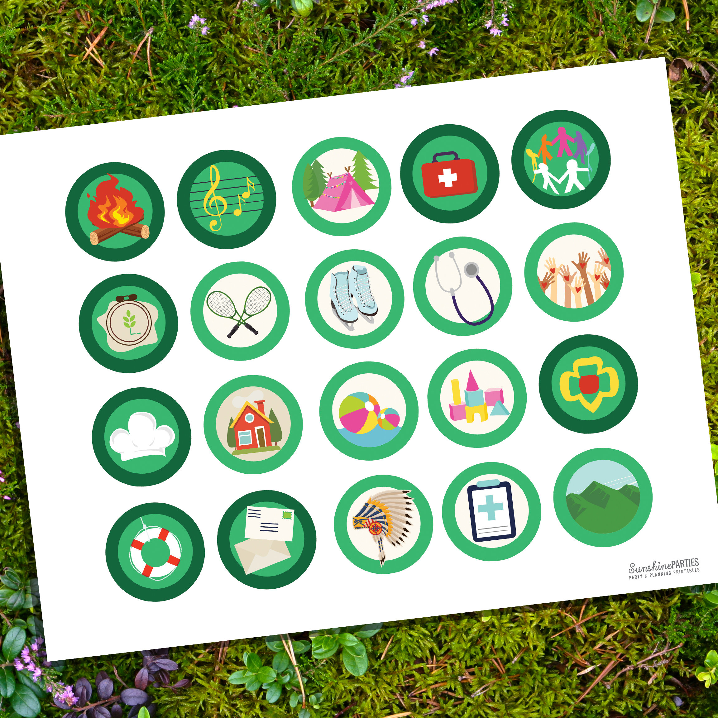 Girl Scout Printable Merit Badges Girl Scout Badges Diy Etsy España