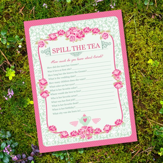 High Tea Party Game Spill The Tea Party Game Instantly Downloadable