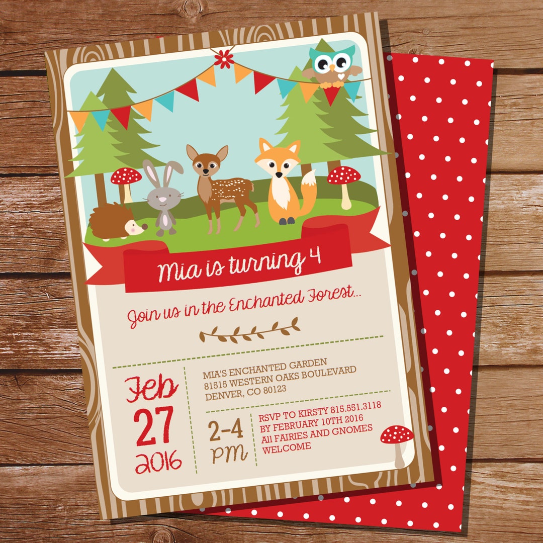 Enchanted Woodland Party Invitation Enchanted Forest Invitation Instant ...