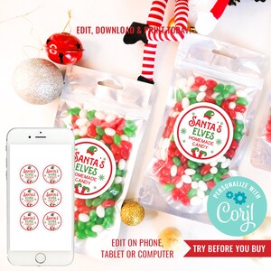 Christmas Sticker for Stocking Stuffer Printable Sticker Label Elf ...