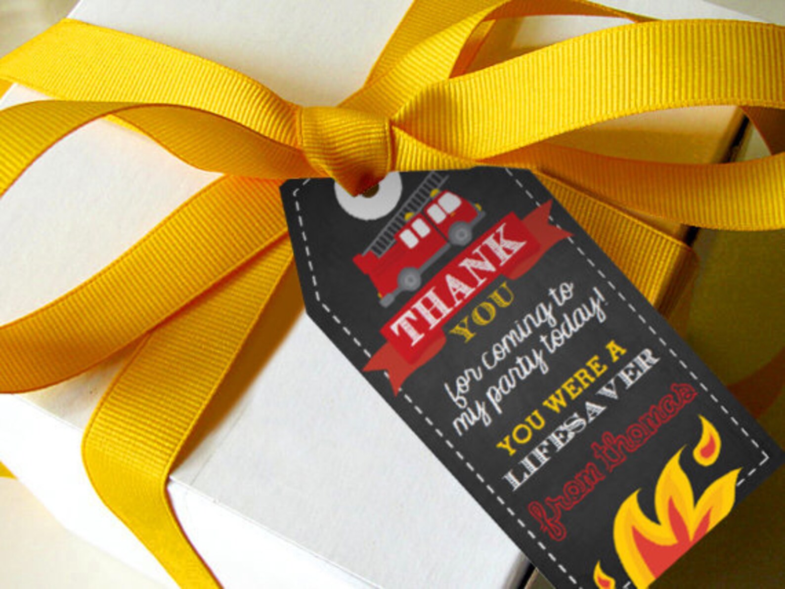Chalkboard Fireman / Firefighter Party Decoration Favor Tags | Etsy