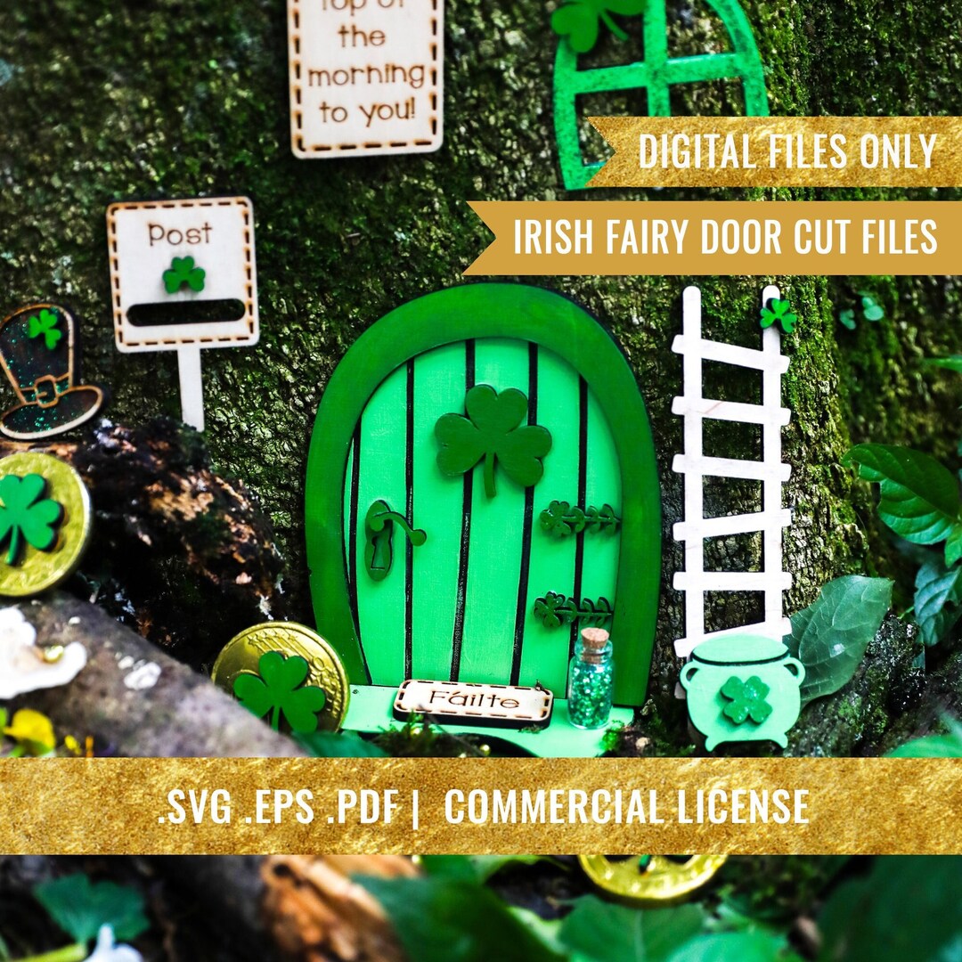 Irish Magic Fairy Door St Paddys Day Decorations Laser Cutting Files St ...