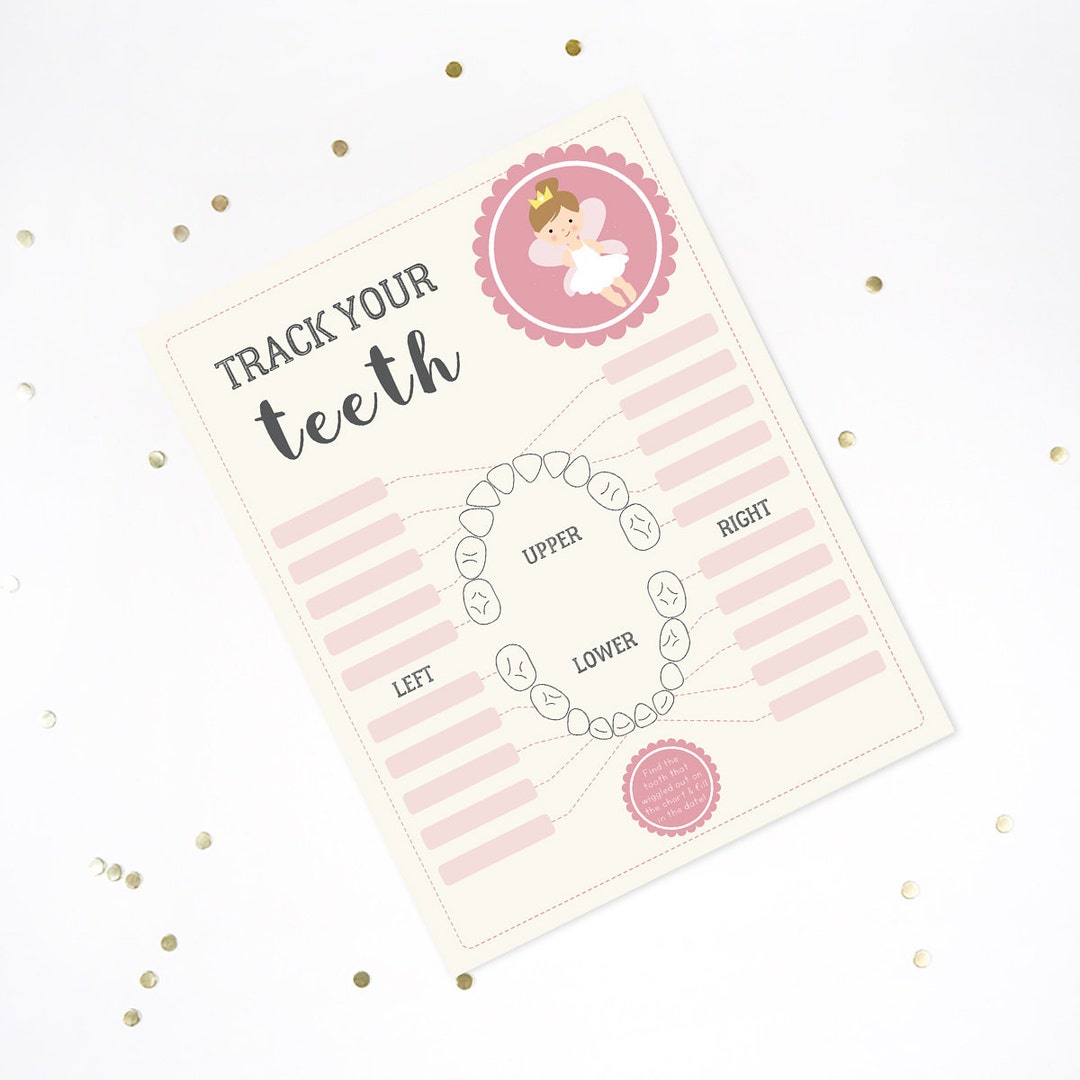 Girl Tooth Fairy Lost Tooth Chart Track Your Teeth Chart Official Tooth ...