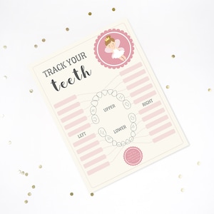 Girl Tooth Fairy Lost Tooth Chart Track Your Teeth Chart Official Tooth ...