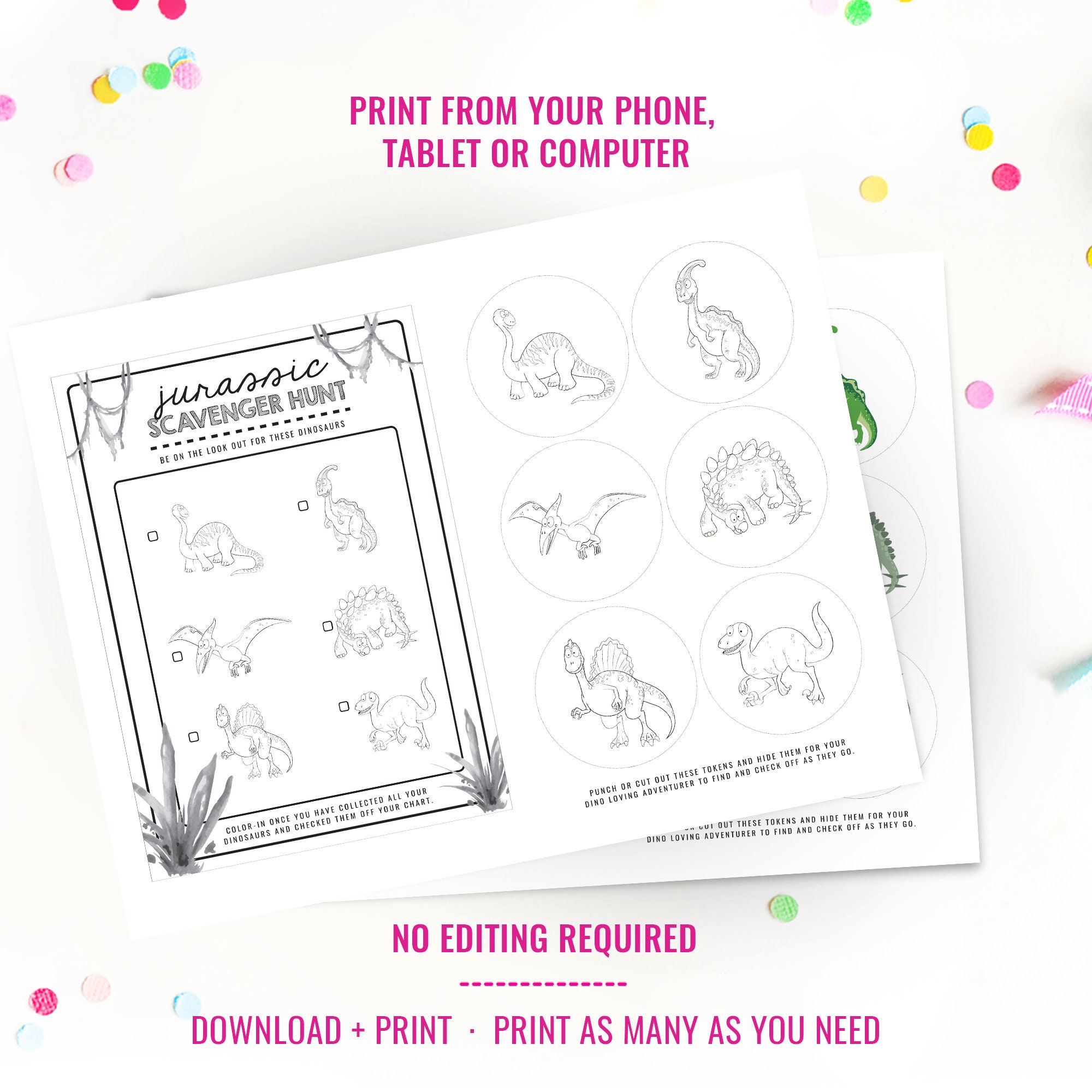 Dinosaur Scavenger Hunt Activity Printable Dinosaur Games - Etsy
