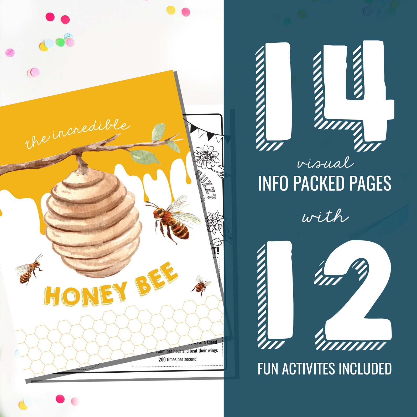 Kids Honey Bee Activity Sheets Bee Activity Sheet Kids - Etsy