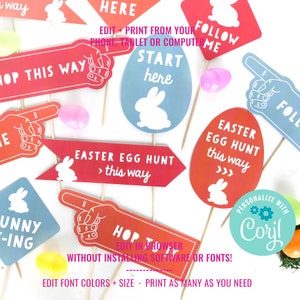 Easter Egg Hunt Printable Signs - Easter Egg Hunt Signs - Easter Bunny ...