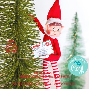 Elf Mail Post Mini Elf Note and Envelope Template Note From Your Elf ...