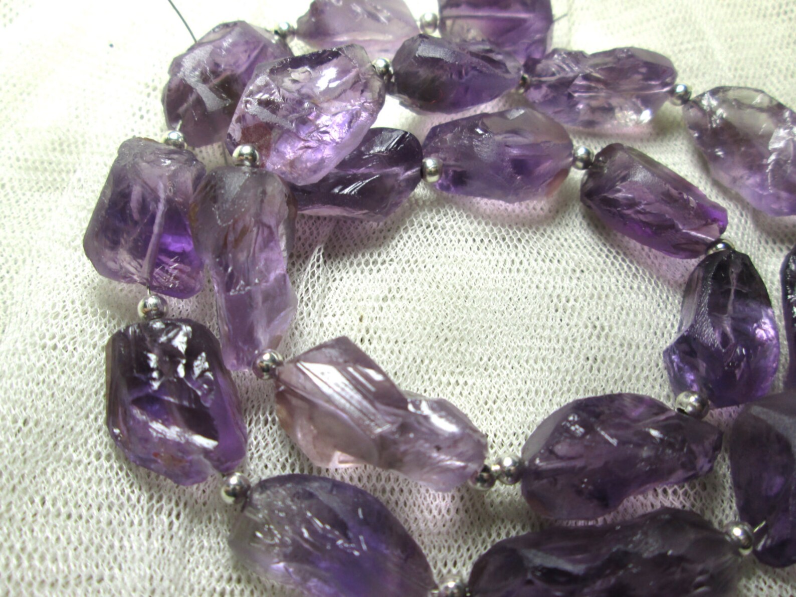 16 Chunky Stunning Hammer Cut Amethyst Beads M151 | Etsy