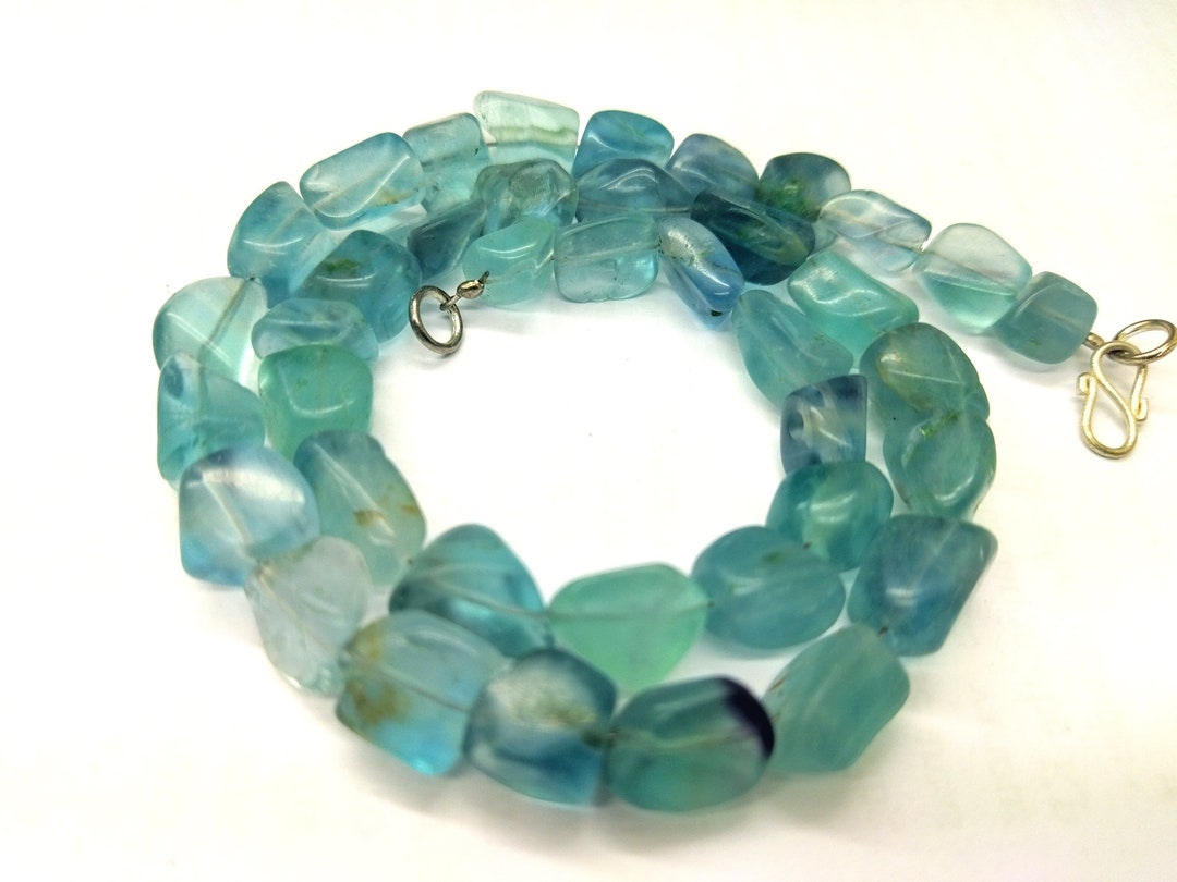 Stunning 16'' Light Blue Colour Nugget Shaped Matte Finish Faceted ...