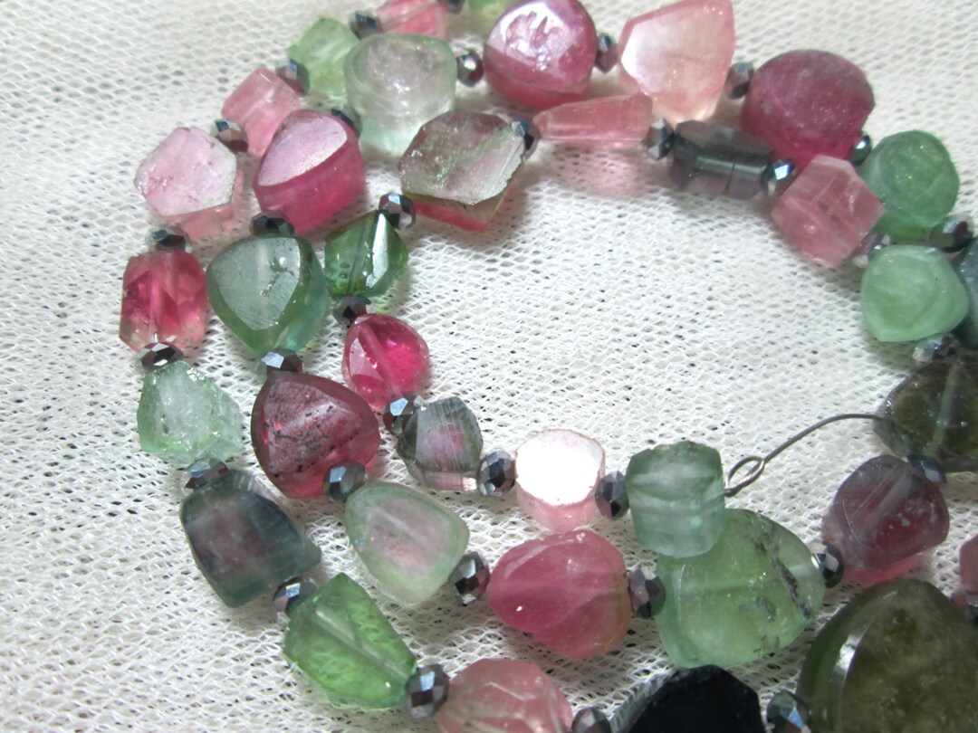 Chunky Multicolor Tourmaline Beads Strand, Afghanistan (16 Inch) - Etsy