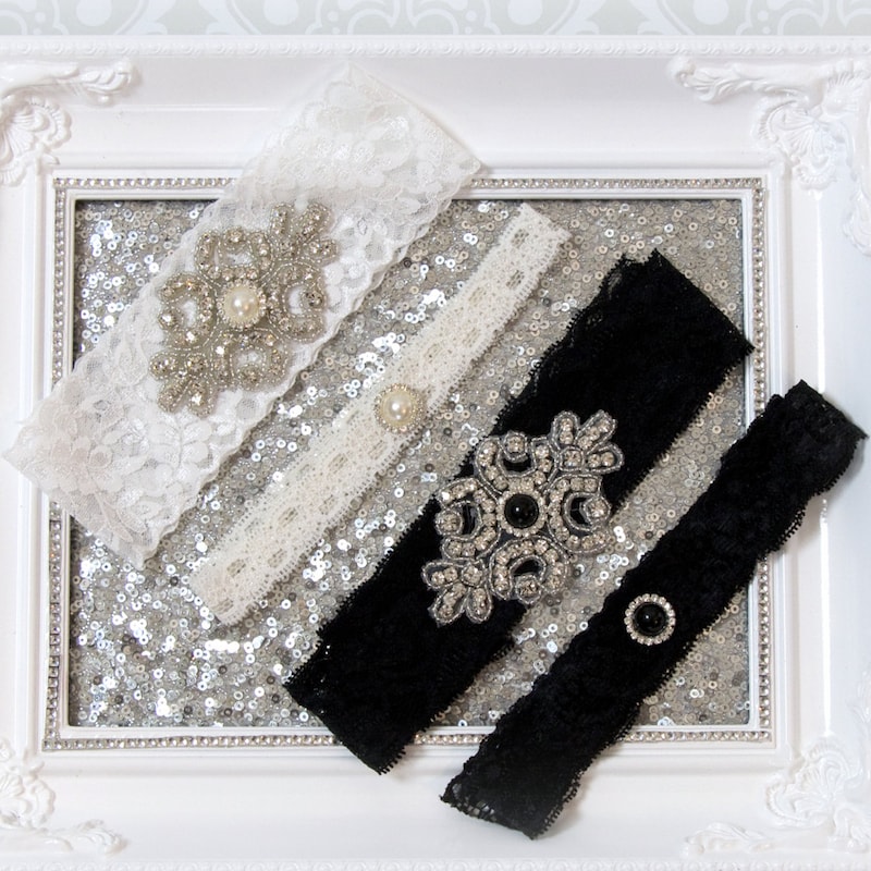 Black Wedding Garter - Etsy