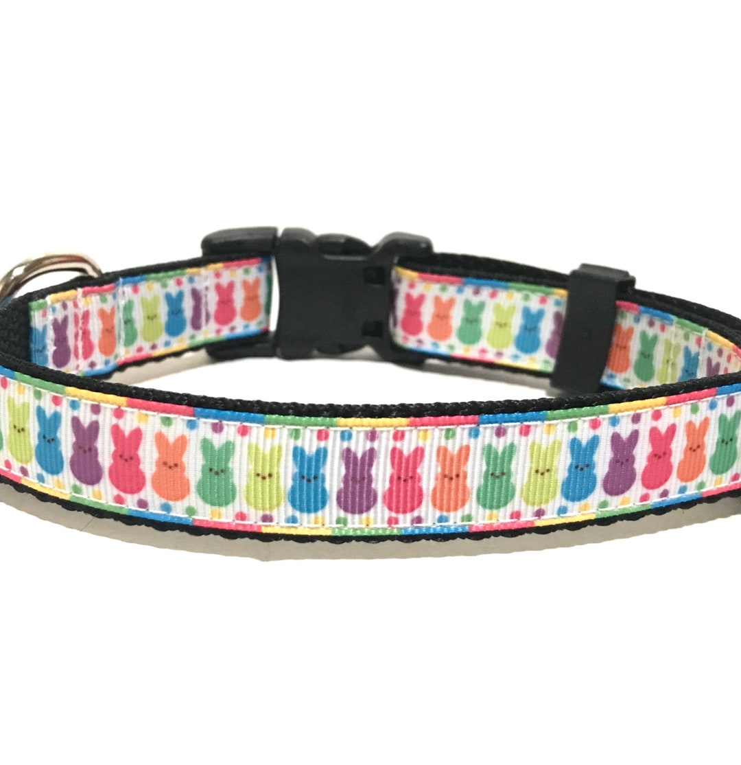 Easter Dog Collar - Adjustable Dog Collar - Peeps, Rabbit, Bunnies ...