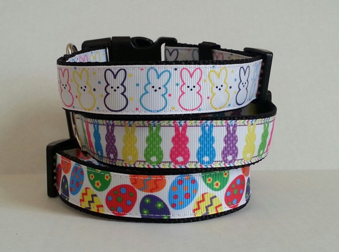 Easter Dog Collar - Adjustable Dog Collar - Bunny Tails, Peeps, Eggs ...